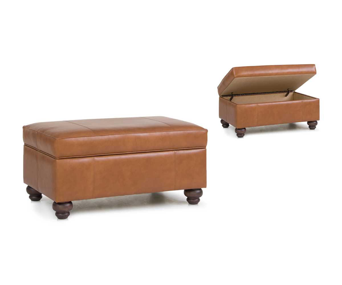 900 Storage Ottoman with Turned Leg | Saugerties Furniture